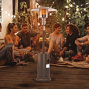 Patio Heaters Outdoor Propane Heater - Outdoor Portable Heaters with Wheels - Commercial Stainless Steel Gas Space Heaters for Garden, Patio, Outdoor, Porch and Pool