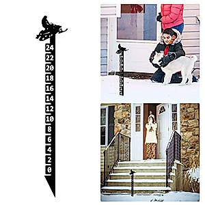 Gift 24cm Snowflake Snow Measuring Instrument Snowmobile Snow Measuring Instrument Metal Snow Measuring Ruler Outdoor Garden Ornament Zip Level Pro2000 (Black, One Size)