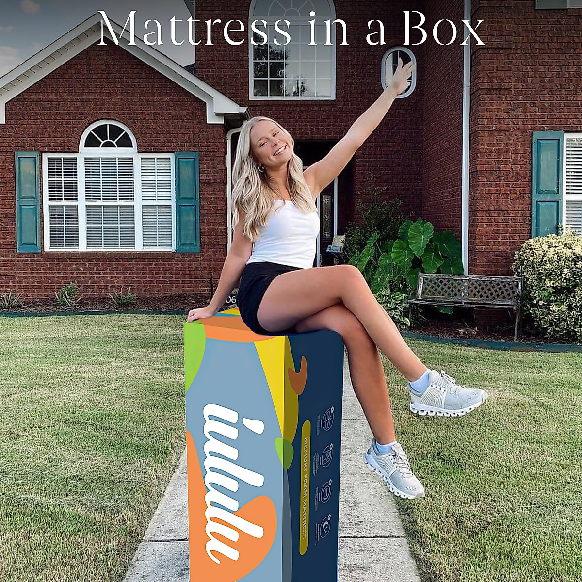 IULULU Queen Mattress, 12 Inch Memory Foam Mattress Queen in a Box - Cool Gel Bed Mattress Bamboo Charcoal Foam Queen Mattresses Pressure Relief Medium Firm