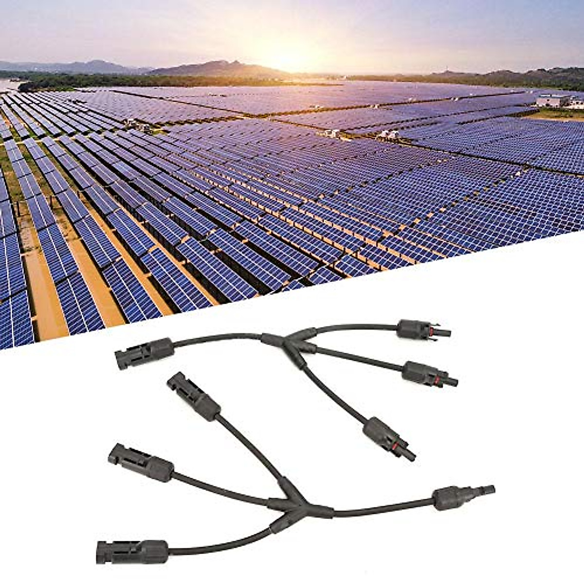 1 Pair Y Type Branch Connector, Renewable Energy Solar & Wind Power Parts & Accessories Waterproof Extension Cable PV Wire Adapter Solar Panel Cable