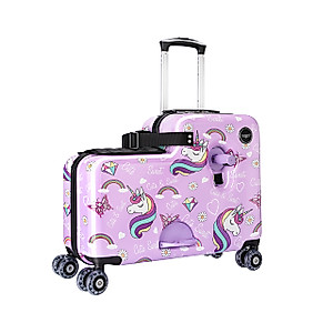 Younglingz Lil Flyer 20'' kid ride on suitcase child stroller spinner luggage (Glam)