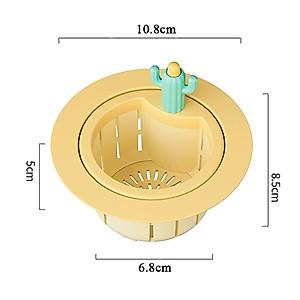 Tacarlha Cactus Kitchen Sink Drain Strainer,Sink Strainer for Most Kitchen Sink Drain Basket,Easy to Clean Reusable Self-Cleaning Drain Cover Kitchen Sink Protector Drain Basket Decoration Green