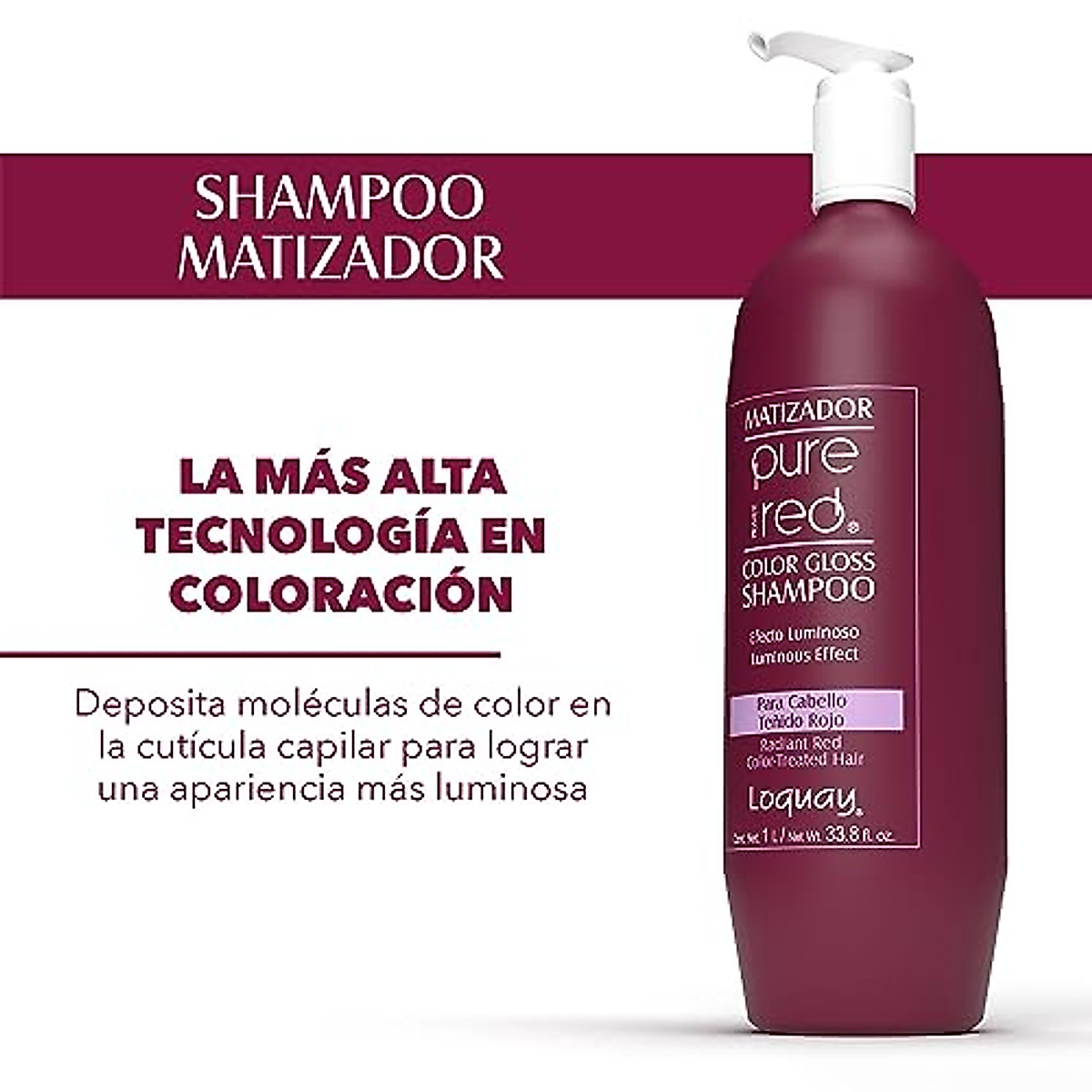 Loquay Primer pure Red Color Gloss Shampoo/ Luminous Effect 33.8 oz