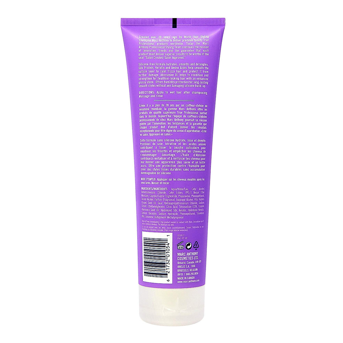 Marc Anthony Bye Bye Frizz Keratin Smoothing Conditioner, light purple , 8.4 Ounce