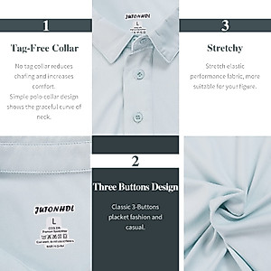JUTONHDL Men's Quick-Dry Golf Polo Shirt Moisture Wicking Short Sleeve Polo Shirts for Men (L, Aqua)