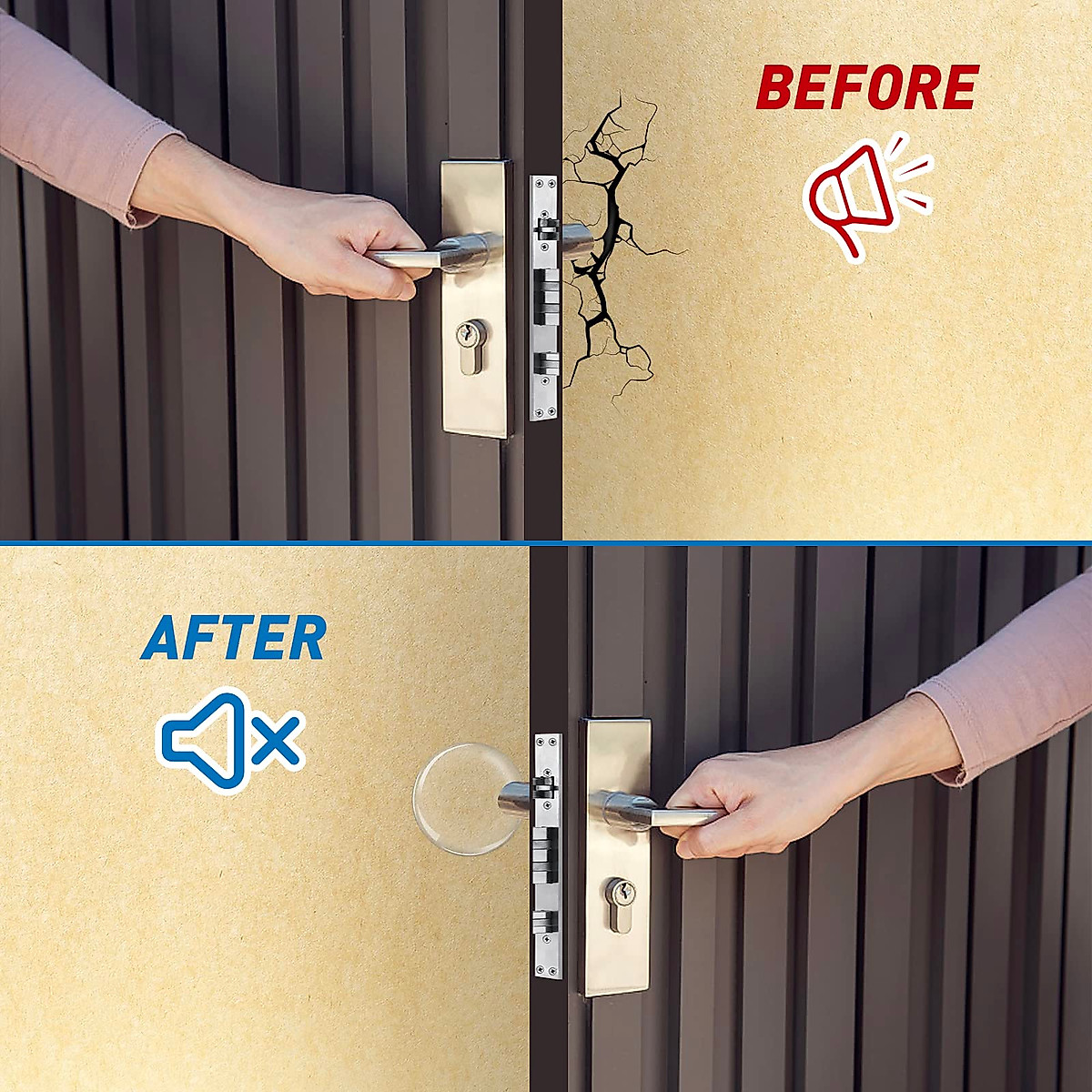 9PCS Door Stoppers Wall Protector, 2 Inch Round Clear Door Stops, Strong Self Adhesive Door Bumper Wall Guard, Washable and Reusable Stick on Door Stopper Silicone Wall Door Protector from Door Knob