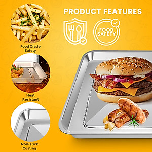 GWY 12" × 12" Baking Pan for Breville Smart Oven BOV800XL, Smart Oven Plus BOV810BSS, Smart Oven Pro BOV845BSS, Smart Oven Air BOV900BSS, Compatible with Ninja SP100 SP101 SP1001C SP201 Air Fry Oven