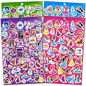 Disney Princess Series Sticker Book Over 200+ - Perfect for Gifts, Party Favor, Goodies, Reward, Scrapbooking, Stocking Stuffer, Children Craft, Classroom, School for Kids Girls, Boys, Toddlers