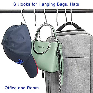 LLPJS Aluminum S Hooks for Hang Shower Curtain, Hanging Kitchen Pot and Pans, Coffee Cups, Grill Utensils, Clothes, Plants, Indoor and Outdoor Decorative S-Hooks, 12 Pack Matte Finish Silver