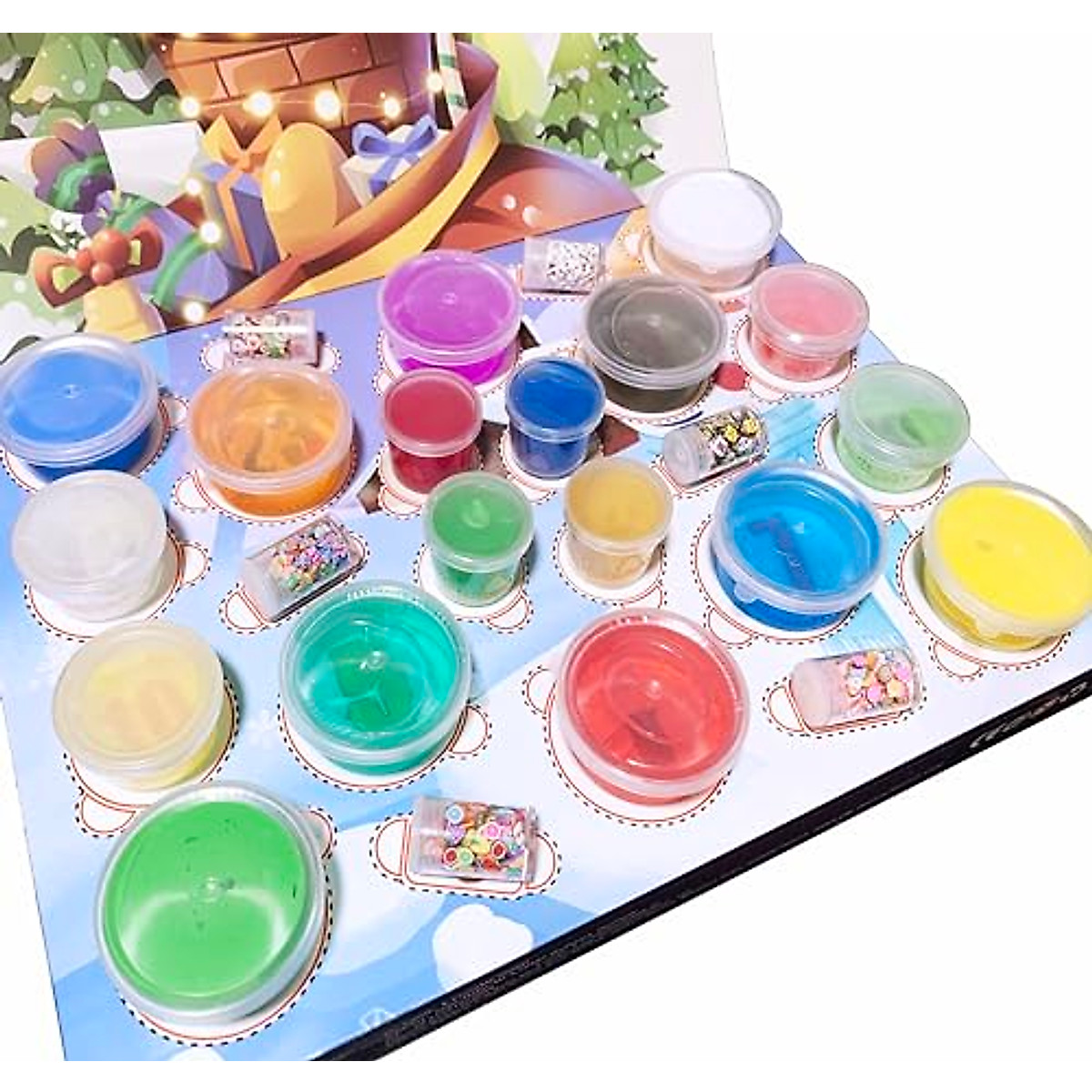 PANSHAN Fidget Advent Calendar 2023 Crystal Slime Christmas Countdown Calendar Toys Holiday Set 24 Days Xmas Surprise Gift Toys for Kids Girls Boys Ages 3 4 5 6 7 8 9+