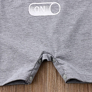 Newborn Infant Baby Boy Beast Mode Sleeveless Short Romper Jumpsuit Summer Clothes (Gray, 6-9 Months)