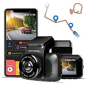 REXING V5 Dash Cam 4K Modular Capabilities 3840x2160@30fps UHD WiFi GPS Car Camera Recorder Night Vision,Loop Recording,Parking Monitor,Supercapacitor,Support 256GB Max,Voice Control (2021) (Dash Cam)