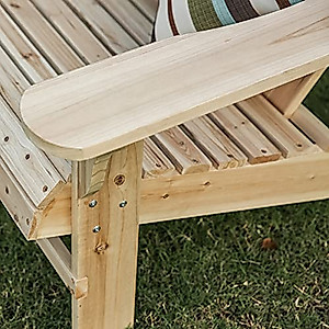 PatioFestival Wood Adirondack Chair Fir Wooden Chair with Natural Finish Outdoor Patio Chair for Garden,Yard,Patio,Lawn,Deck (50.4" x 35" x 34.3")
