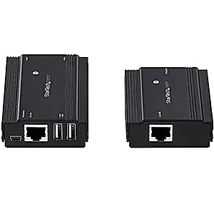 StarTech.com 4-Port USB 2.0 Extender Hub Over Single CAT5e/CAT6 Ethernet Cable (RJ45) - 330ft (100m) - USB Extender Hub Adapter Kit - Metal Housing - Externally Powered - 480 Mbps, TAA