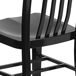 Flash Furniture Commercial Grade Black Metal Indoor-Outdoor Chair