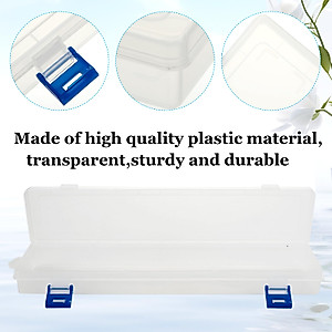 GBACHOOSE 10PCS Plastic Paint Brush Holder, 13x2.7x1.4 Inch Paint Brush Case Organizers Drawing Tools Storage Box, Long Paint Brush Case Watercolor Pen Pencil Container Buckle Design