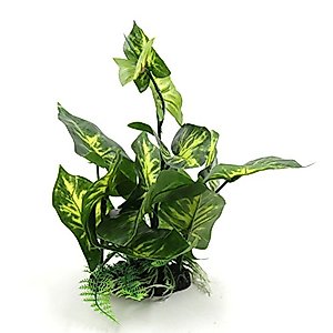 uxcell® Green Plastic Terrarium Tank Lifelike Plant Decorative Ornament for Reptiles Amphibians