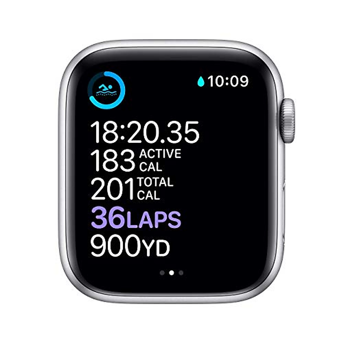 Apple Watch Series 6 (GPS, 44mm) - Silver Aluminum Case with White Sport Band (Renewed)