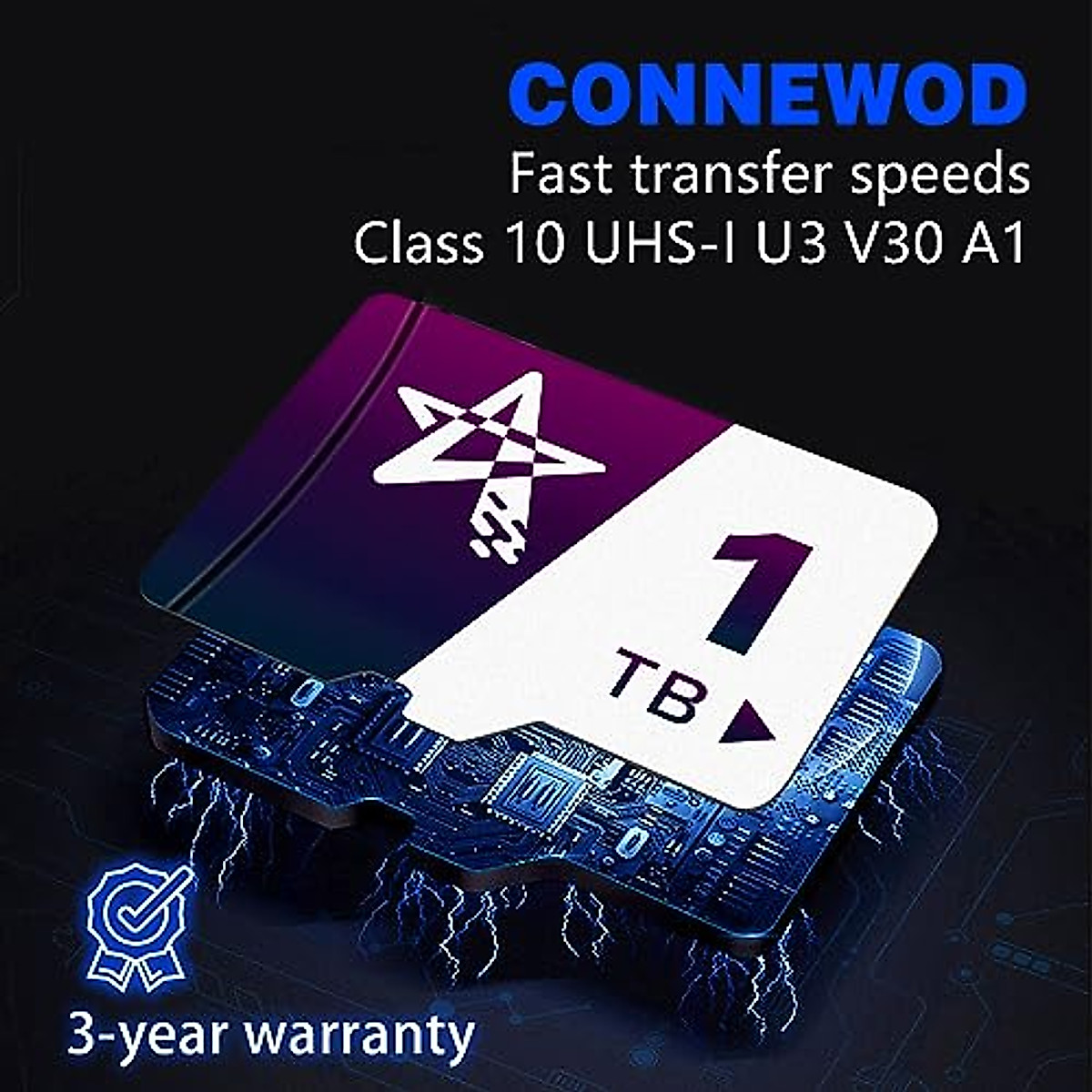 Memory Card 1TB, Ultra UHS-I TF Card - A1, U3, C10, V30 High Speed Memory Card Expanded Storage for Android Smart Phones, Tablets