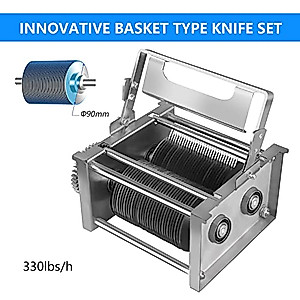 MPSMAG Meat Slicer 1100W Meat Cutter Machine 330lbs/hr Electric Deli Food Slicer Meat Cutting Machine Meat Cutter Fresh Meat Shredded Fresh Meat Dicer Slicer Processing Machine