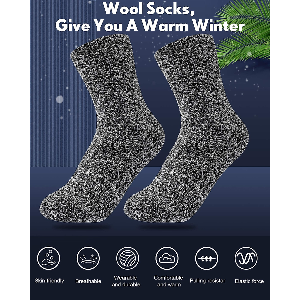 JaGely 20 Pairs Women Knit Wool Socks Bulk Thick Warm Winter Socks Crew Socks Gifts Women Athletic Socks Hiking Socks Soft Casual Socks