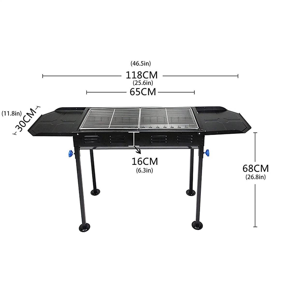bjyx Barbecue Grill Folded Charcoal BBQ Grill Set,Stainless Steel Large BBQ Charcoal Grill Smoker Barbecue for Outdoor Cooking Hiking Picnics Portable