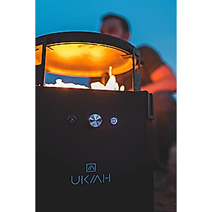 UKIAH The Note Plus - Deluxe Portable Gas Fire Pit with Patented 2.0 Beat to Music Sound System, Black (TK-1053-NP)