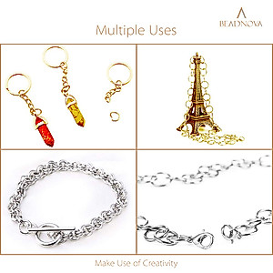 BEADNOVA 5mm Jump Rings for Jewelry Making Silver Open Jump Rings for Earrings and Keychains (300Pcs)