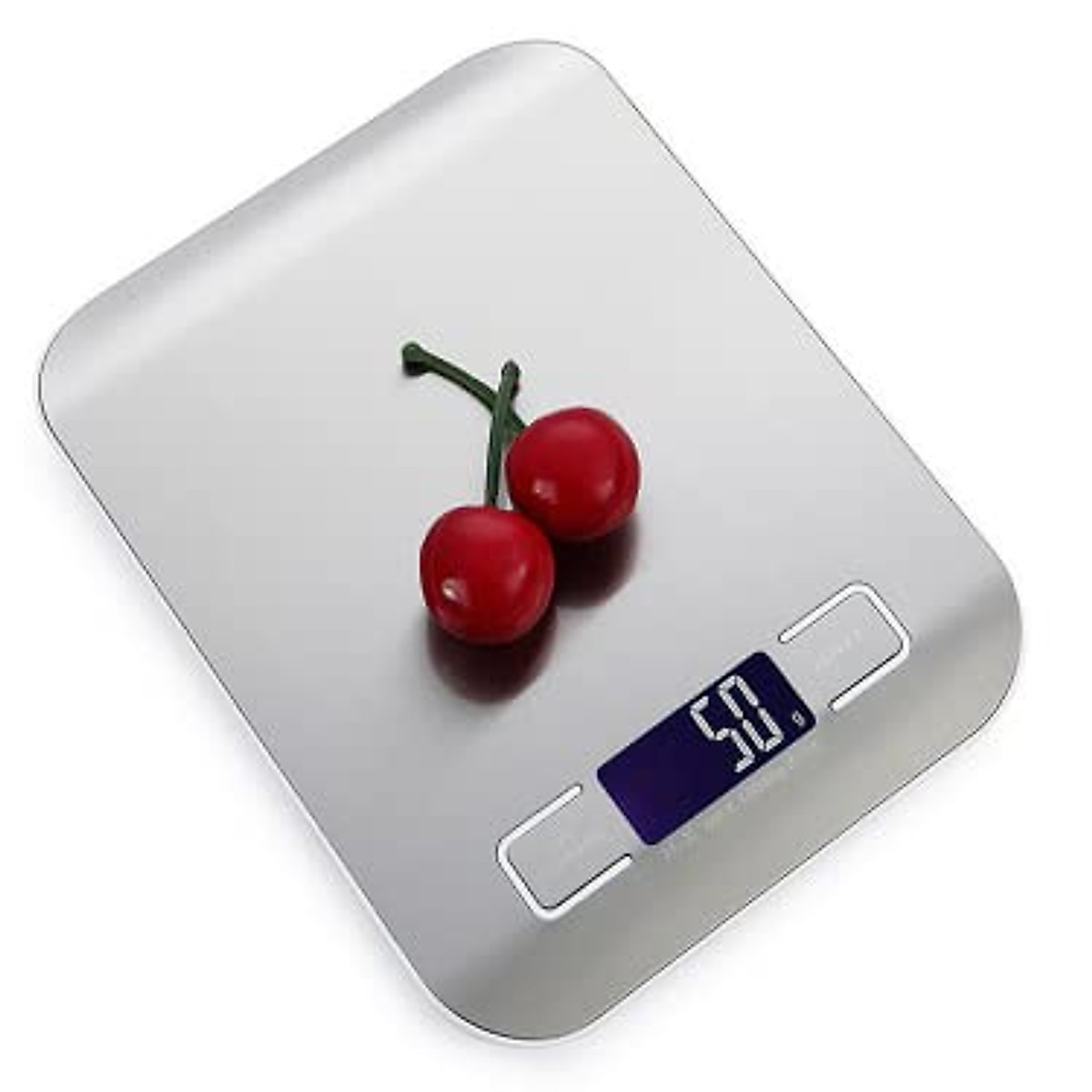 22lb (Max) Digital Kitchen Scale for Cooking and Baking (Silver) - Extra Precise Measurements, 6 Units (g/kg/oz/lb/ml), Auto Shut Off, Food Grade Stainless Steel, Non-Slip Design, Anti-Fingerprinting