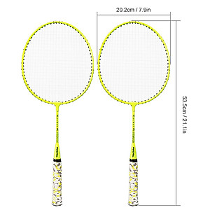 Lixada 1 Pair Badminton Rackets with Balls 2 Player Badminton Set for Indoor Outdoor Sport Game