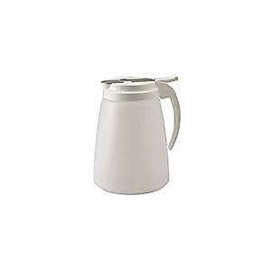 Winco PSUD-32, 32-Ounce Plastic Lid and Stainless Steel Slide Cover Syrup Dispenser, White