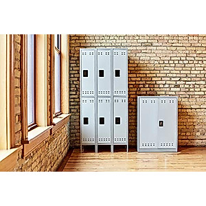Safco Products Double Tier Locker, 3 Column, Gray