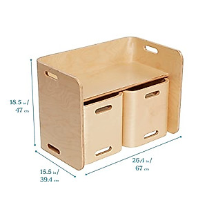 ECR4Kids Premium Bentwood Multipurpose Table and Chair Set, Kids Furniture, Natural, 3-Piece