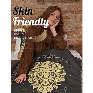 InnoBeta Leo Gifts Zodiac Astrology Sign Bed Flannel Blanket Throws, Birthday for Women Men, Constellation Gifts for Friends, Girlfriend, Wife (50"x 65")
