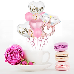 Morndew 10 PCS I Love You Foil Balloons for Valentine's Day Wedding Party Wedding Engagement Bridal Shower Decorations