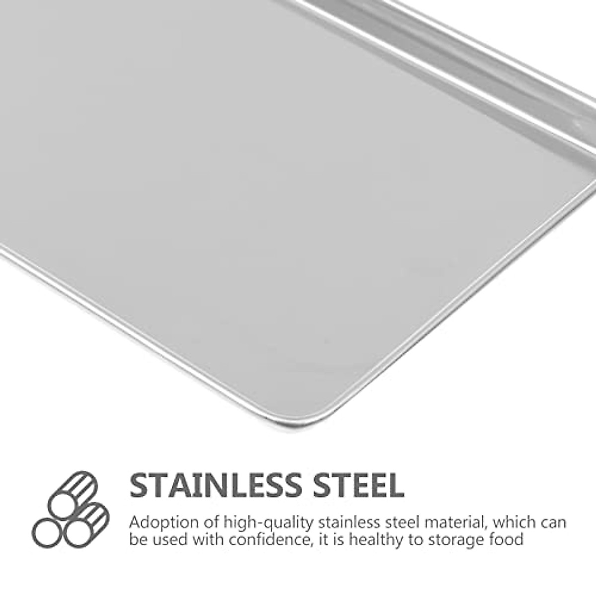 Beavorty 1Pcs Burger Serving Trays Banquet Food Plate Rectangle Dinner Plates Stainless Steel Square Dishes Food Container