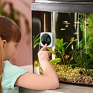 Digital Aquarium Thermometer, PAIZOO LED Display Thermometer for Aquarium Fish Tank, High Accurate to ±0.9°F, Touch & Sleep Mode, Thermometer with Temperature Sensor on The Back for Fish, Turtles