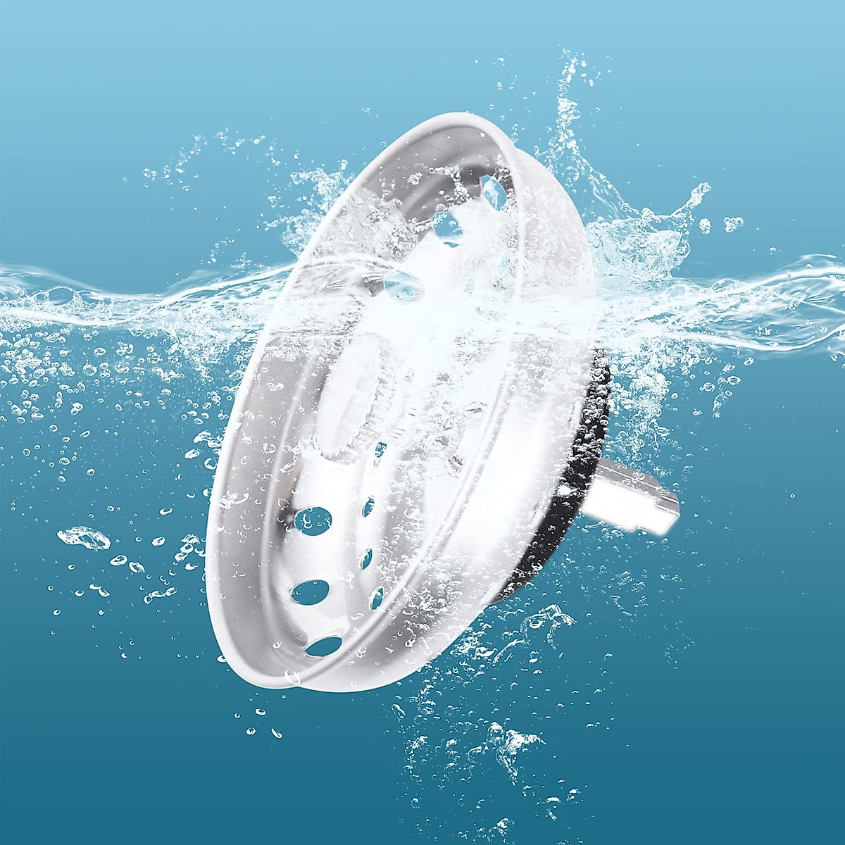 Kitchen Sink Strainer Basket Replacement for Standard 3-1/2 inches Sink Drain, Strainless Steel Basket, Plastic Knob with Rubber Stopper 2-pack