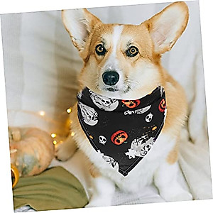 BCOATH 2 Pcs Pet Bib Cosplay Accessories Ghost Towel Pumpkin Cat Scarf Kitten Triangle Bibs Triangle Dog Necktie Dog Kerchief Washable Neckerchief Dog Bandanas Collar Polyester Bibs