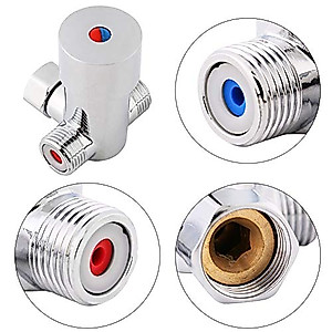G1/2 Hot Cold Water Mixing Valve 3 Ways Solid Brass Thermostatic Mixer Temperature Control for Bathroom Automatic Sensor Faucet Mixer Valve