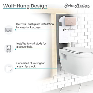 Swiss Madison Well Made Forever Ivy SM-WT450 Wall Hung Toilet, Glossy White