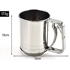 Goldenvalueable Flour Sifter Sieve Stainless Steel Two Layers for Baking Small (2-Cup)
