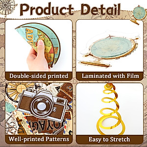 Qyeahkj 84Pcs Travel Themed Party Decorations Bon Voyage Hanging Swirl Adventure Awaits Birthday Party Streamer Around The World Party Wall Ceiling Supplies for Cruise Retirement Farewell Graduation