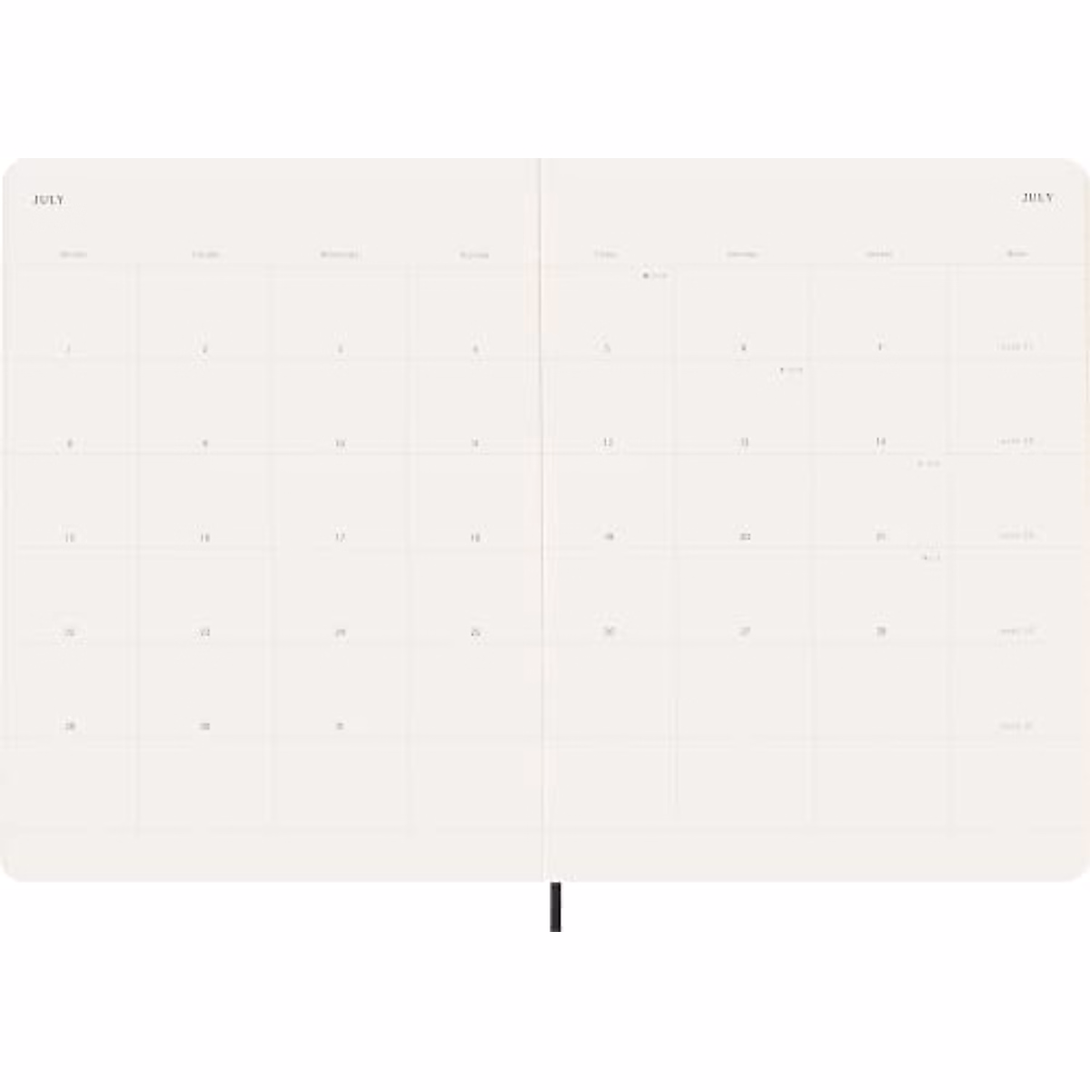 Moleskine DSB12MN4Y24 Notebook, Beginning January 2024, 12 Months, Months, Diary Softcover, XL Size (W x H x H): 7.5 x 9.8 inches (19 x 25 cm), Black