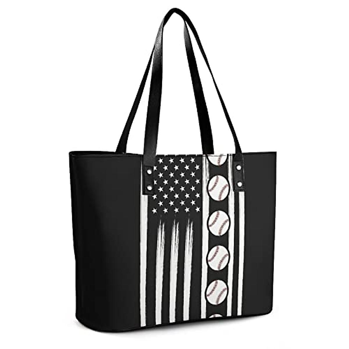 Womens Handbag Baseball Leather Tote Bag Top Handle Satchel Bags For Lady