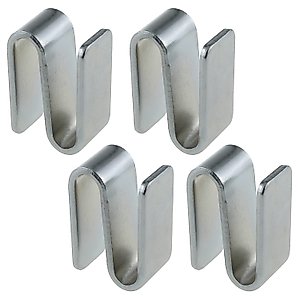 LUORNG 4pcs Wire Shelving S Hook Chrome Plating for Wire Shelf System Wire Rack Hook, Silver