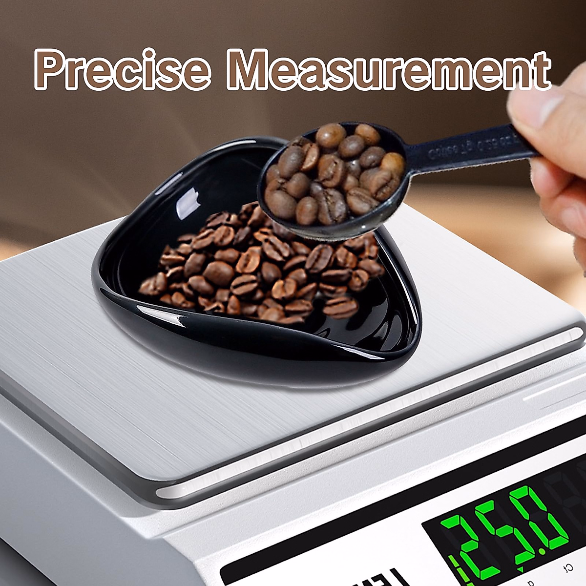 YAFIYGI 3 PCS Coffee Dosing Cup and Spray Bottle with a Spoon Kit Espresso Barista Accessories Ceramic Dosing Tray for Ground Coffee or Tea Mister Spray Bottle Reducing Static Barista Tool Set