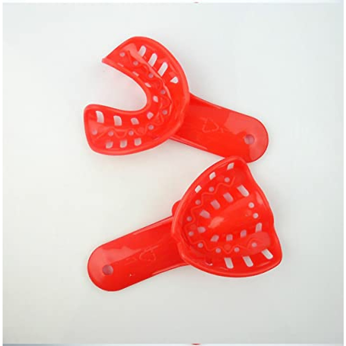 Dental Impression Trays Perforated Plastic Autoclavable 12Pcs Teeth Holder Upper & Lower for Adults and Child Multicolor