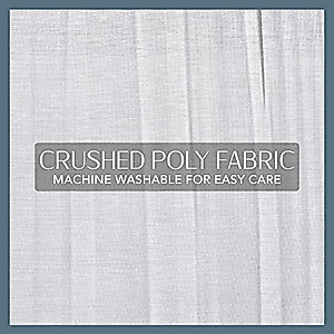 Elrene Home Fashions Jolie Crushed Semi-Sheer Window Curtain, Adjustable Tie-Top Single Panel, 52" x 108" (1 Panel), White