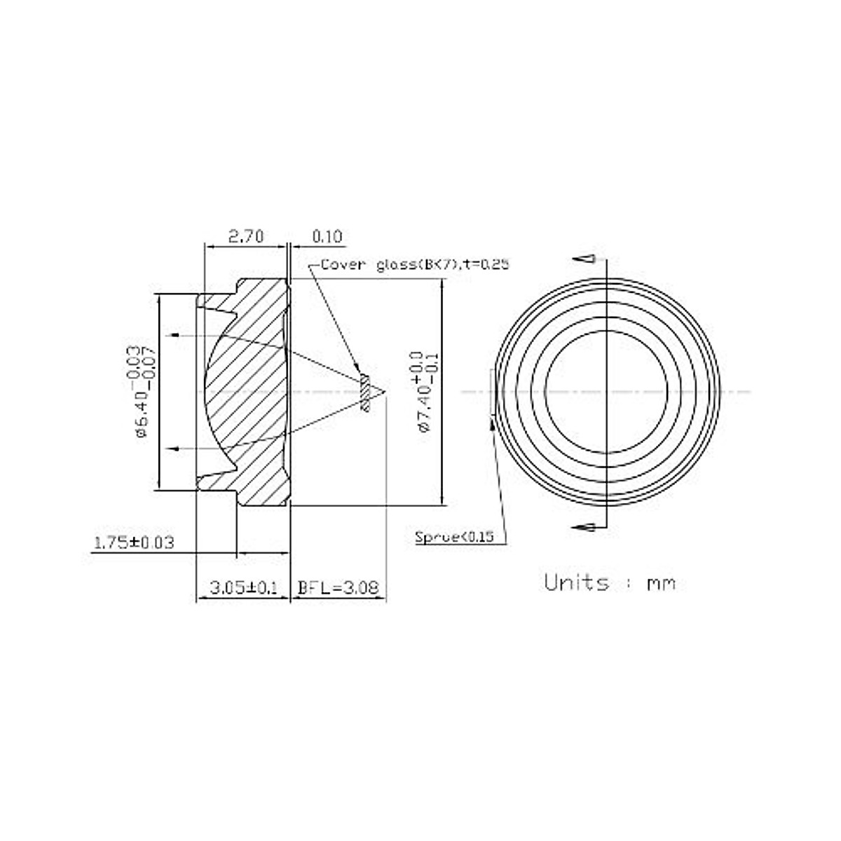 Laser Diode Collimator Lens, CAY046,1PCS (NA:0.40, EFL:4.60 mm)